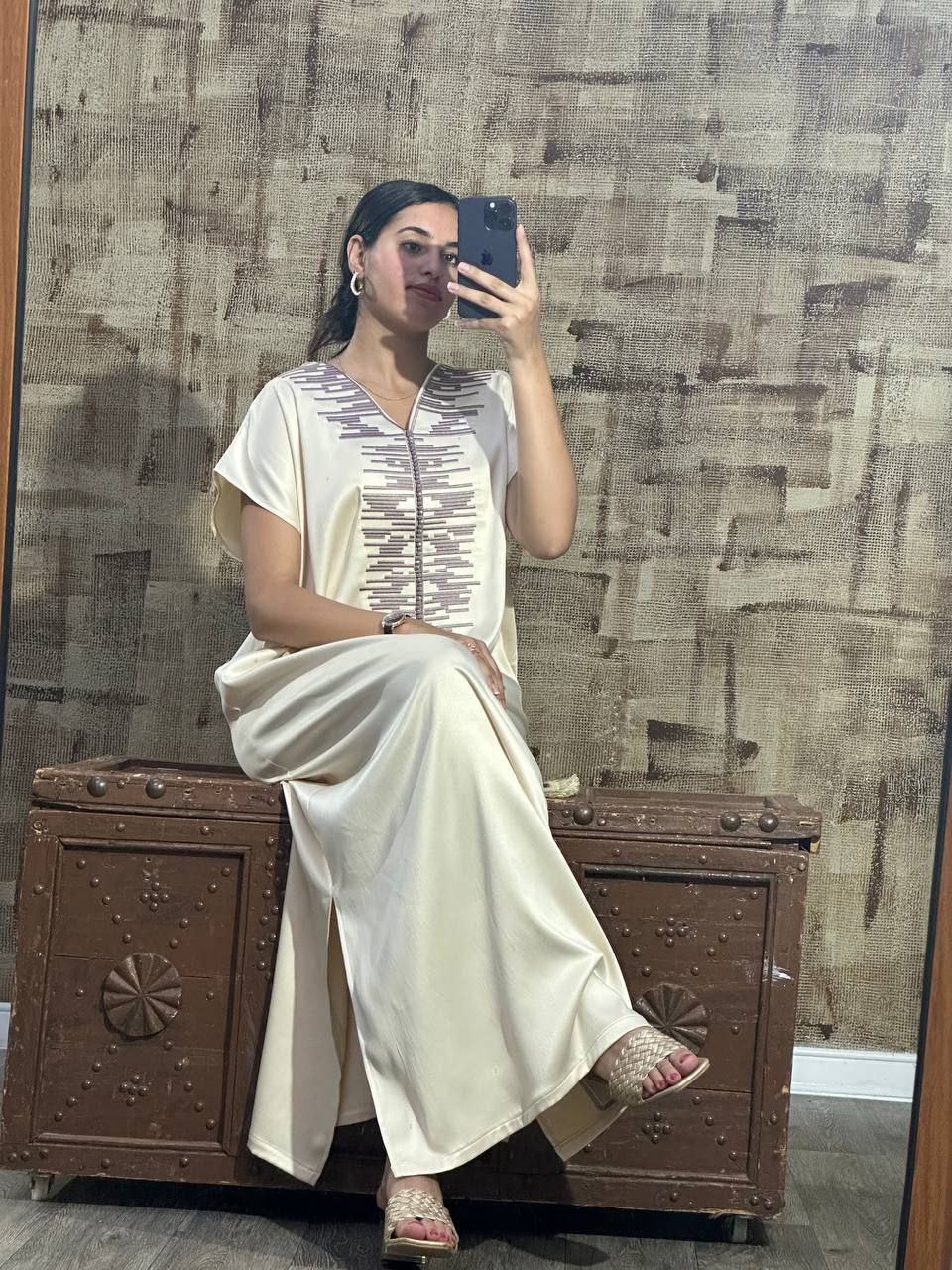 Djeba en satin et broderie - FD Confection